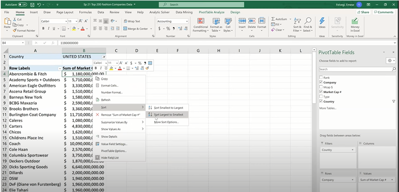 6.5 Fashion Data Practice – Business Computer Information Systems